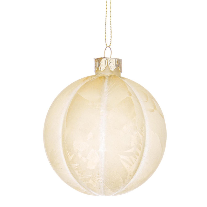 PALLA IN VETRO SATINY DIAMETRO 8 CM COLORE GIALLO