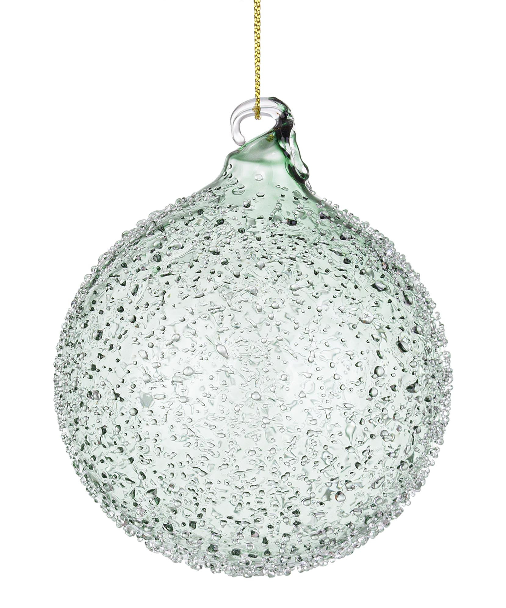 Palla in Vetro Saturno Verde Diametro 8 cm