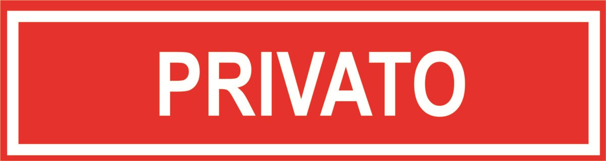 CARTELLO ADESIVO CM.4X15 PRIVATO